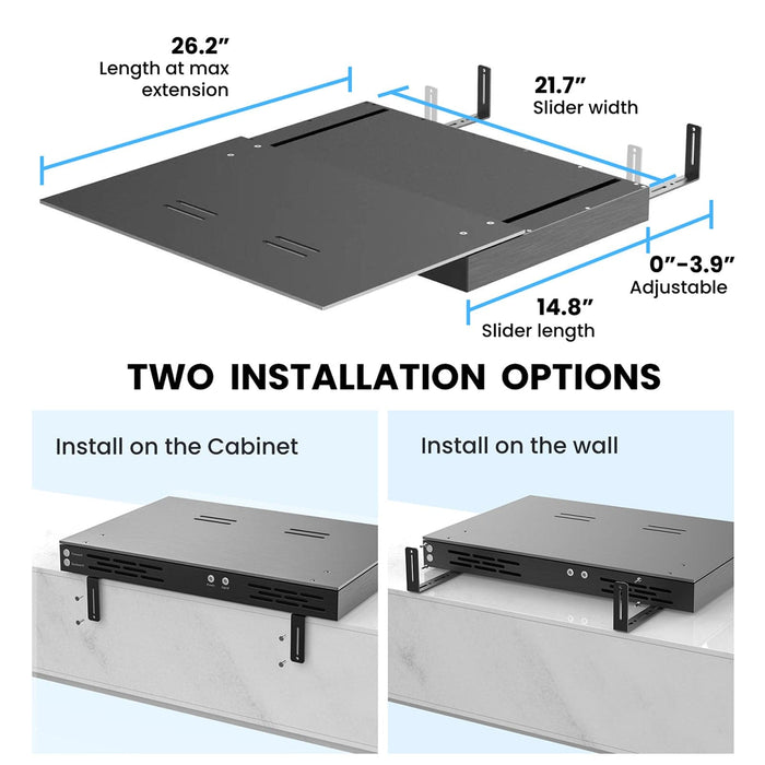Motorized Slider Tray (Auto Extendable Shelf) 120 or 150 inch