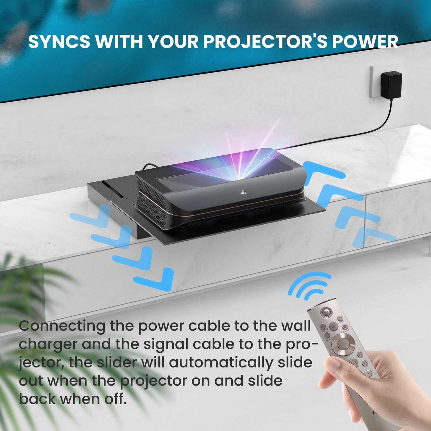 Motorized Slider Tray (Auto Extendable Shelf) 120 or 150 inch