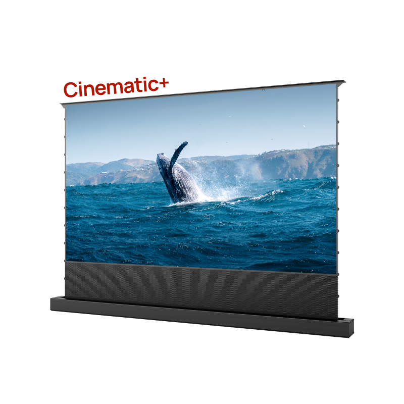 Cinematic+ ALR Motorized Floor-Rising Projector Screen | 100″–130″